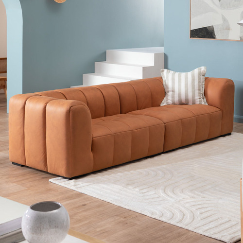 Harris 4 Seater Faux Leather Modular Sofa